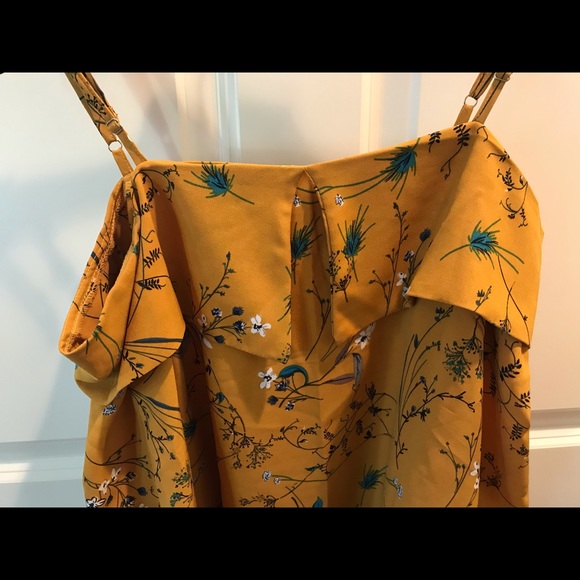 entro | Tops | Lovely Mustard Color Over The Shoulder Blouse M | Poshmark